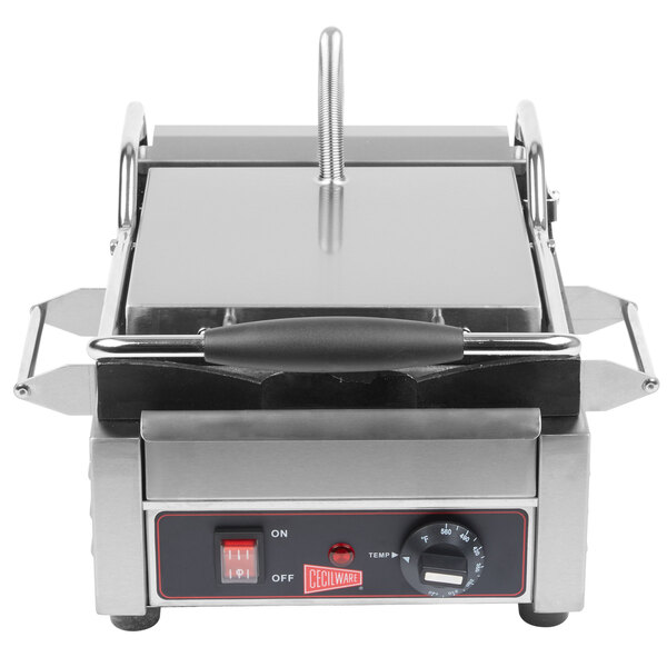 Cecilware SG1SF Single Panini Sandwich Grill with Flat Grill Surfaces ...