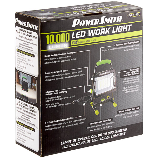 PowerSmith 10,000 Lumen Weatherproof Corded LED Work Light with 5 ...