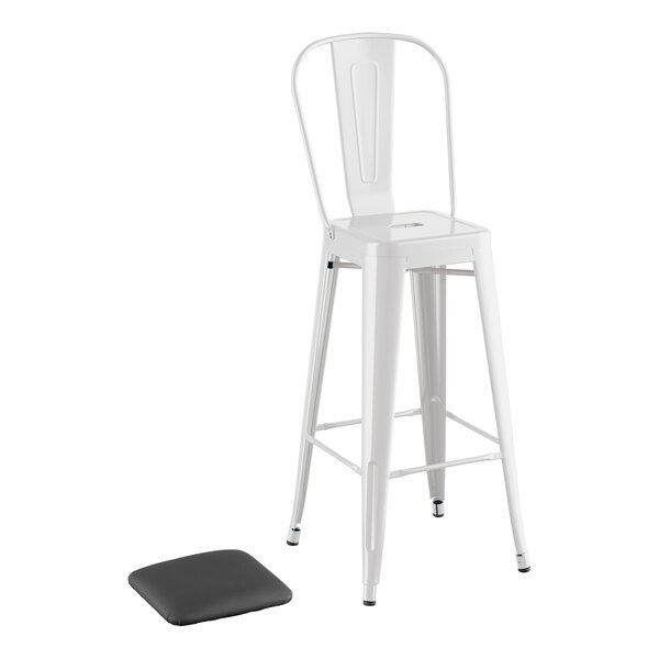 Lancaster Table & Seating Alloy Series White Indoor Cafe Barstool with ...
