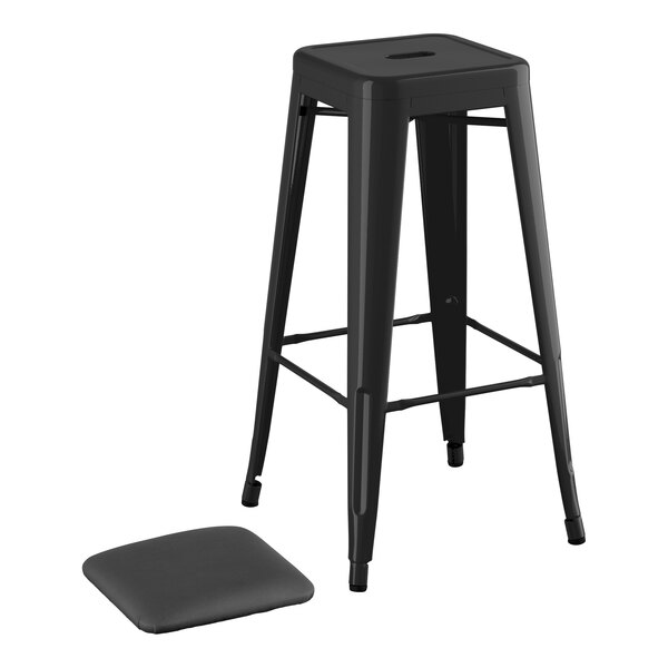 Lancaster Table & Seating Alloy Series Onyx Black Indoor Backless ...