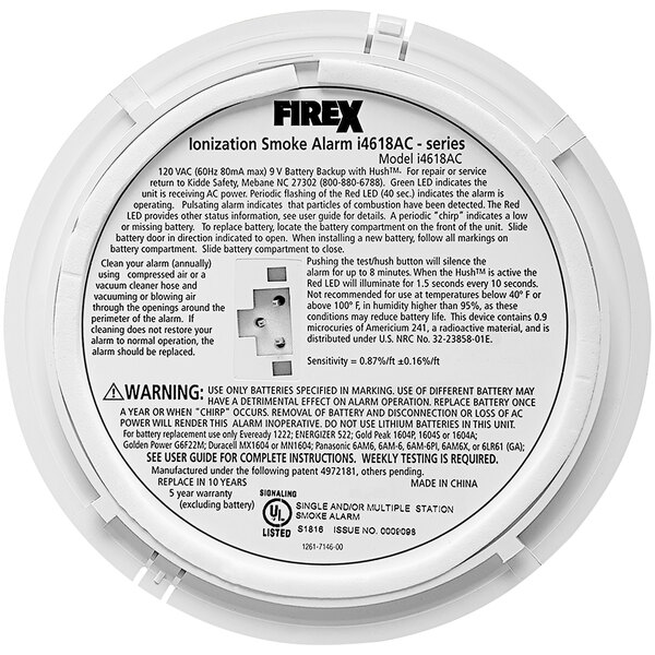 Kidde FireX Hardwired Interconnectable Smoke Alarm with 9V Backup ...