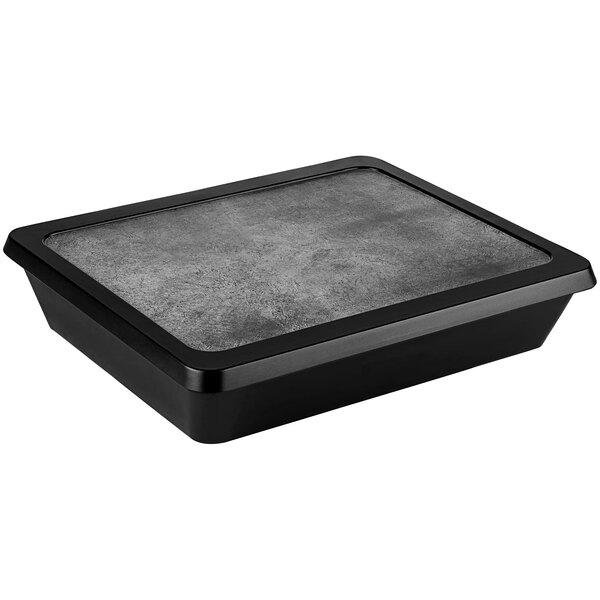 APS 17 1/8" x 14 5/8" x 3 1/2" Concrete / Black 4-Piece Melamine ...