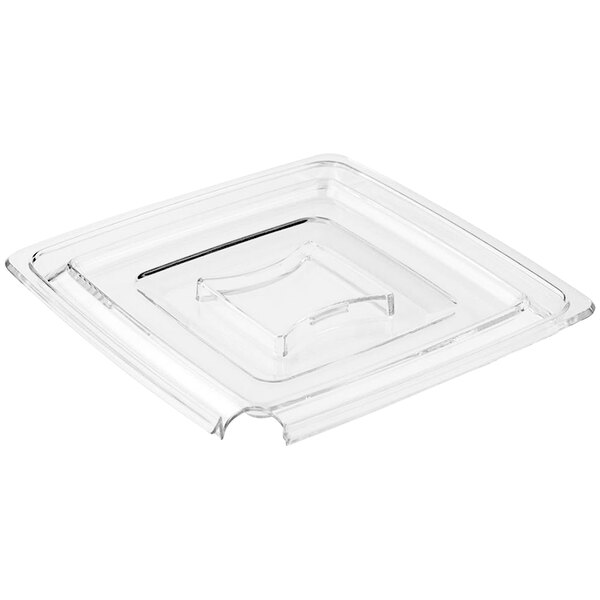 APS Pure 7 11/16" x 7 11/16" x 9/16" Clear SAN Plastic Square Cover ...