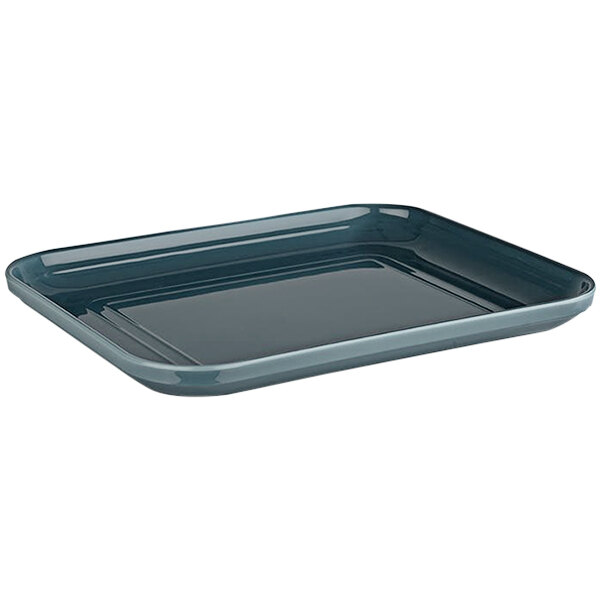APS Emma 1/2 12 3/4" x 10 3/8" Blue Rectangular Melamine Tray