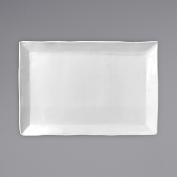 Dudson Organic White 13 1/2" x 9 1/8" Rectangular China Tray by Arc ...