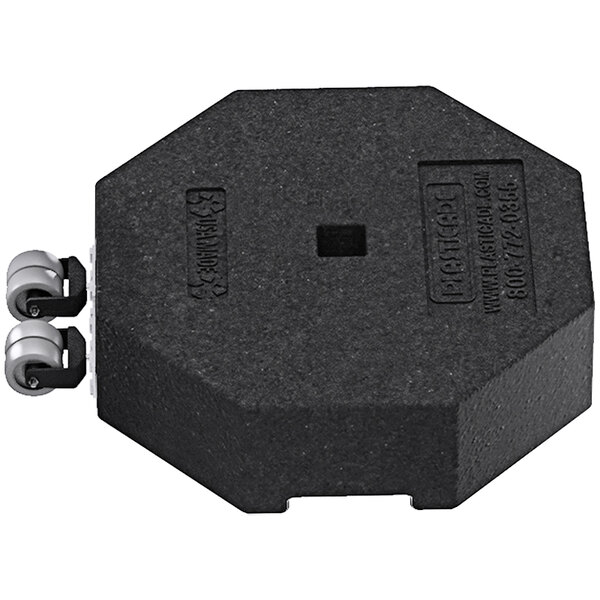 Plasticade® 60 lb. Black Square Hole Rubber Base with Wheels for ...