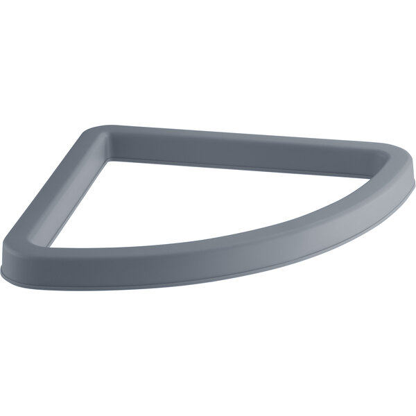 Lavex 21 Gallon Gray Corner Round Trash Can with Gray Rim Top