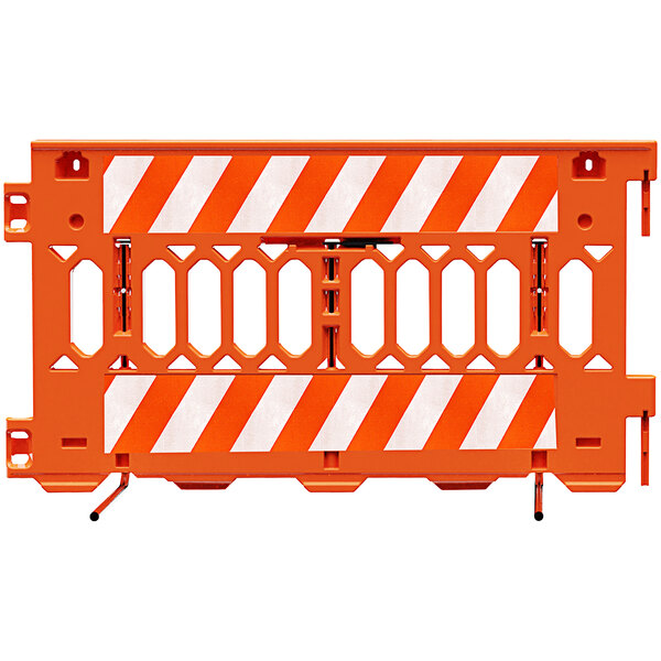Plasticade Pathcade 6' Orange Right Interlocking Parade Barricade with ...