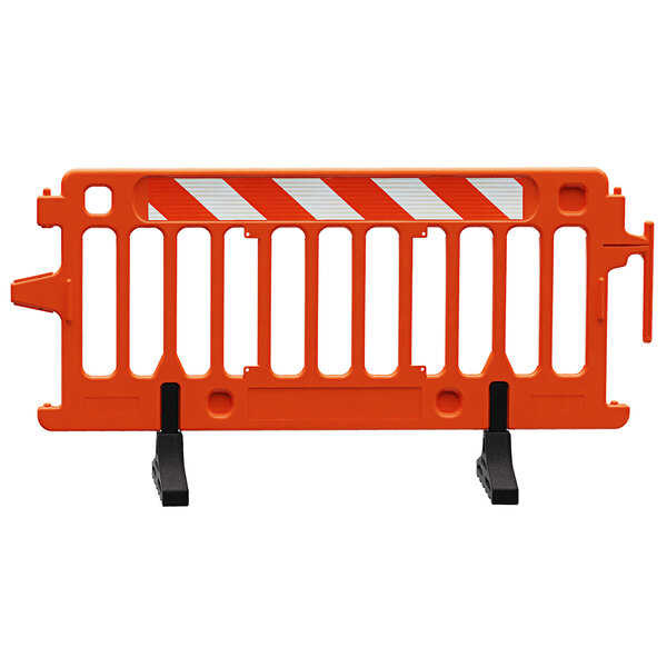 Plasticade Crowdcade 6' Orange Left-Side Interlocking Parade Barricade ...
