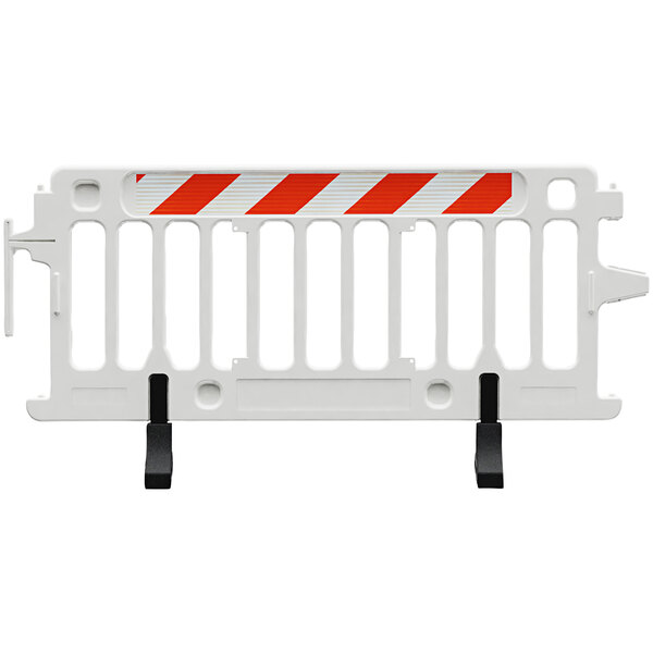 Plasticade Crowdcade 6' White Right-Side Interlocking Parade Barricade ...