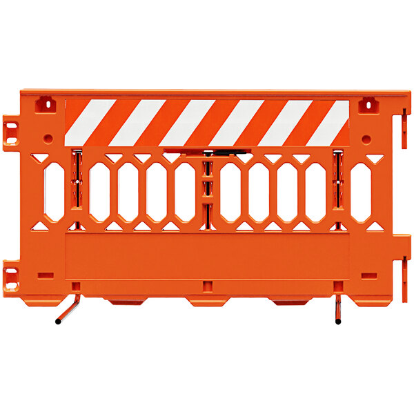 Plasticade Pathcade 6' Orange Right Interlocking Parade Barricade with ...