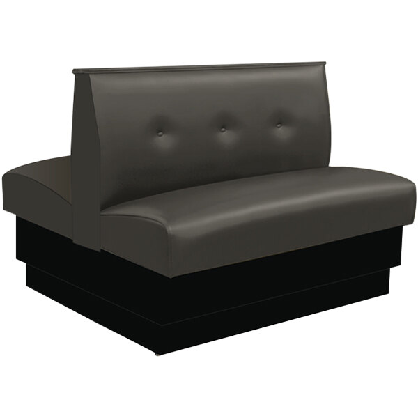 American Tables & Seating 45 1/2" Long Gunmetal Upholstered Standard ...