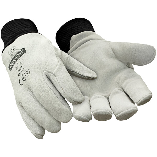 RefrigiWear 0250RGRAMED Gray Insulated Cowhide Freezer Gloves - Medium