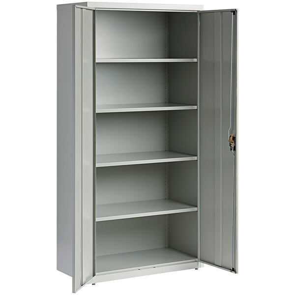 Hirsh Industries 18" x 36" x 72" Light Gray Storage Cabinet with 4 ...