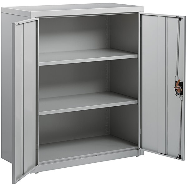 Hirsh Industries 18" x 36" x 42" Light Gray Storage Cabinet with 2 ...