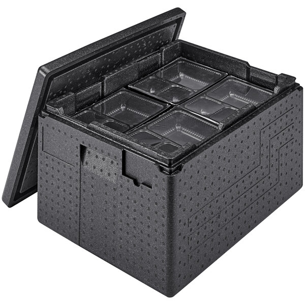 Cambro Cam GoBox® Black Top-Loading EPP Insulated Carrier for Meal ...