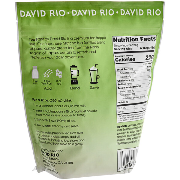 David Rio Tea Frost Japanese Matcha Frappe Mix 3 lb.
