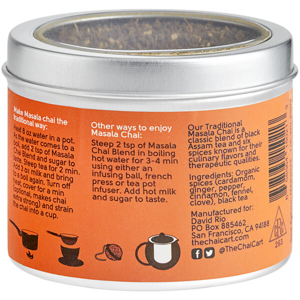 David Rio Chai Cart® Masala Chai Loose Leaf Tea 3 oz.