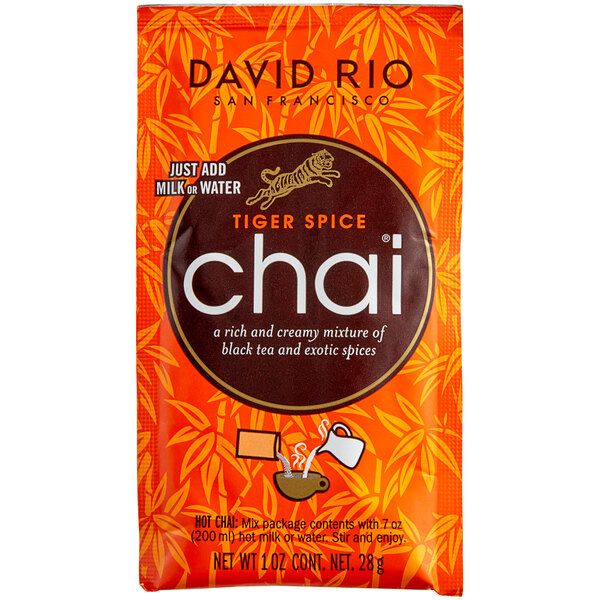 David Rio Tiger Spice Chai® Tea Latte Single Serve Packets - 12/Box