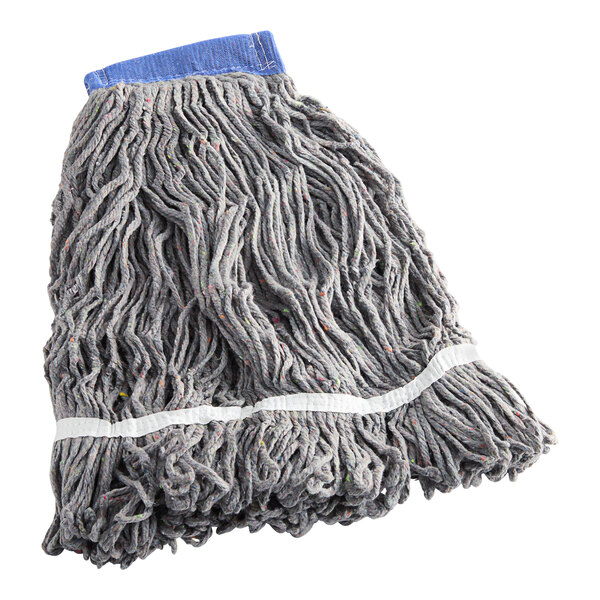Lavex Janitorial 32 oz. Blue Cotton Blend Looped End Wet Mop Head with ...