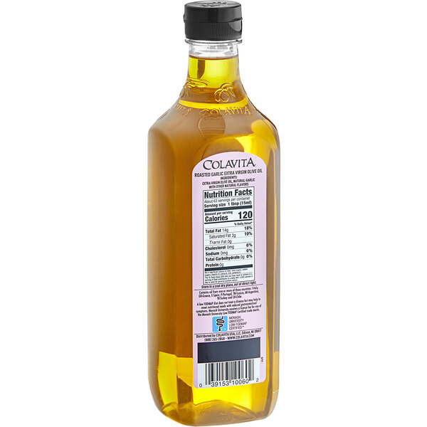 Colavita Roasted Garlic Extra Virgin Olive Oil 32 oz. - 12/Case