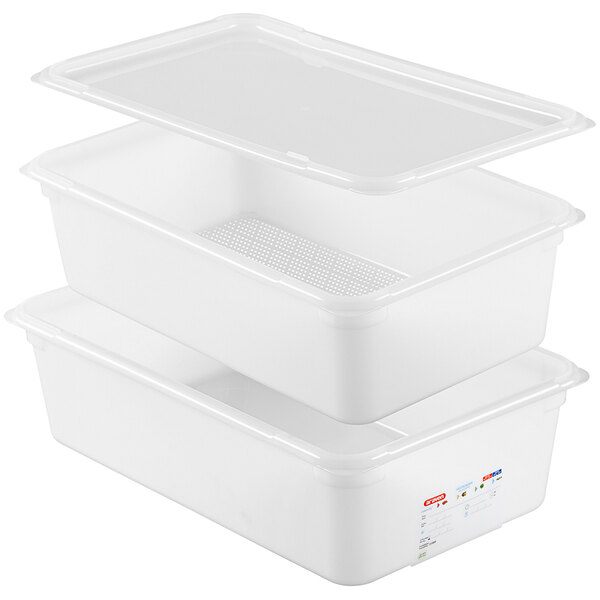Araven 20 7/8" x 12 3/4" x 8" White Polyethylene Defrost / Food Storage ...
