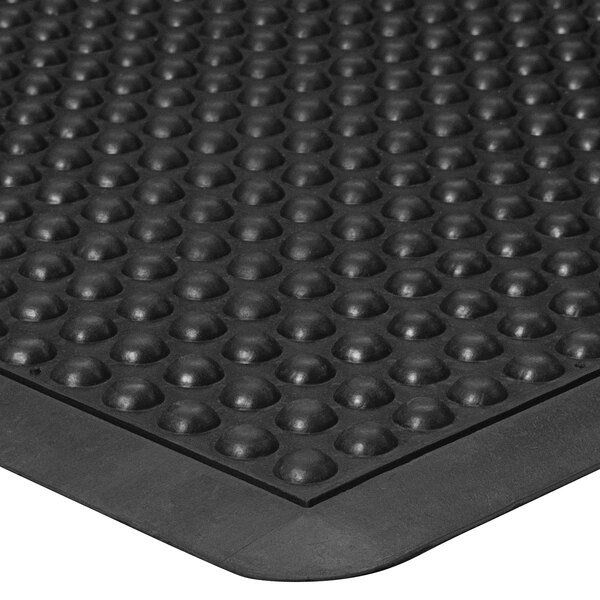 Lavex Industrial BubbleFlex 3' x 4' Black Anti-Fatigue Mat