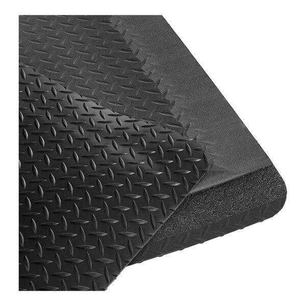 Lavex Diamond Star 2' x 3' Black Anti-Fatigue Mat - 15/16" Thick