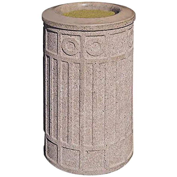 Wausau Tile WS2006 Boca Raton Round Concrete Cigarette Receptacle