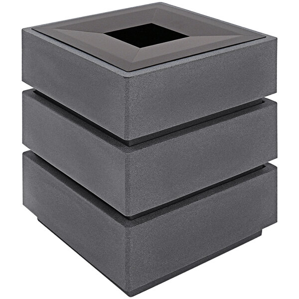 Wausau Tile TF1071 Stackable 39 Gallon Plastic Square Trash Receptacle ...