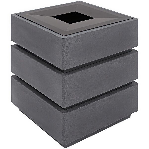 Wausau Tile TF1071 Stackable 39 Gallon Plastic Square Trash Receptacle ...