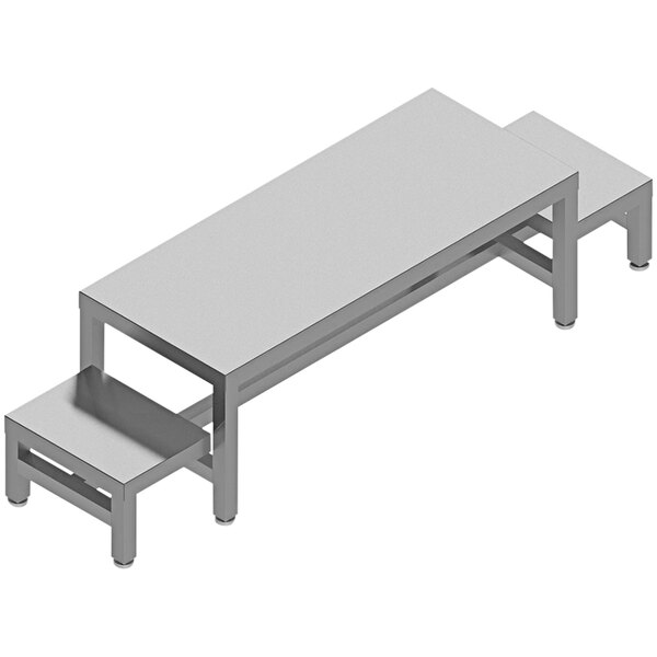 BenchPro 20" x 72" x 18" Back-to-Back Two-Level Stainless Steel Gowning ...