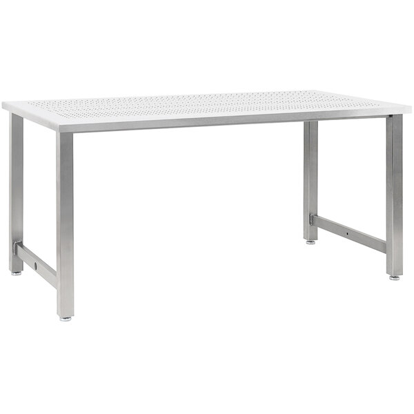 BenchPro Kennedy Series 60" x 24" Perforated Stainless Steel Workbench ...