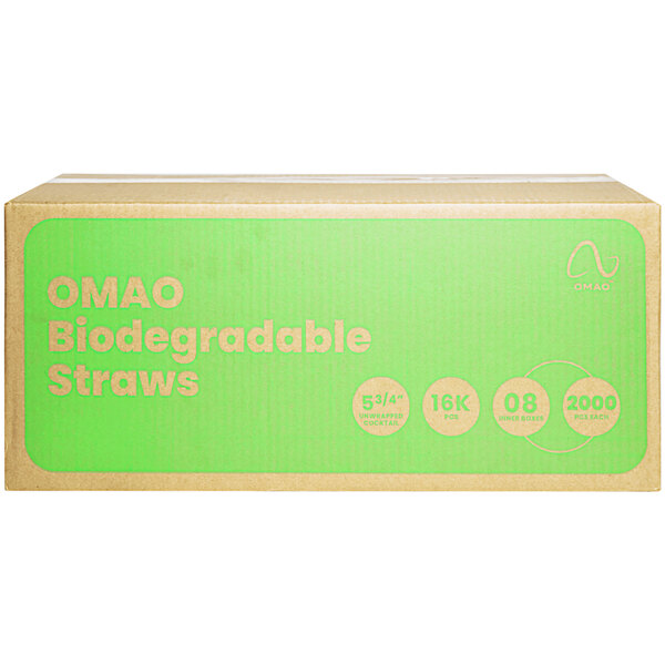 OMAO 5 3/4" Unwrapped PHA Cocktail Straw - 16000/Case