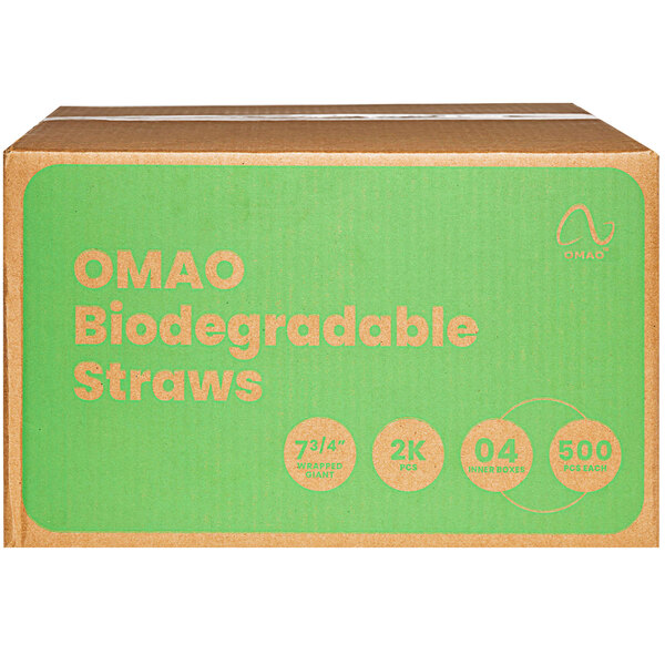 OMAO Giant 7 3/4" Wrapped PHA Straw - 2000/Case