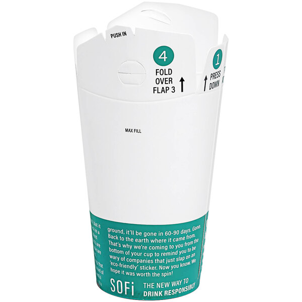 SOFi All-in-One Paper Cold Cup and Lid 16 oz. - 1000/Case