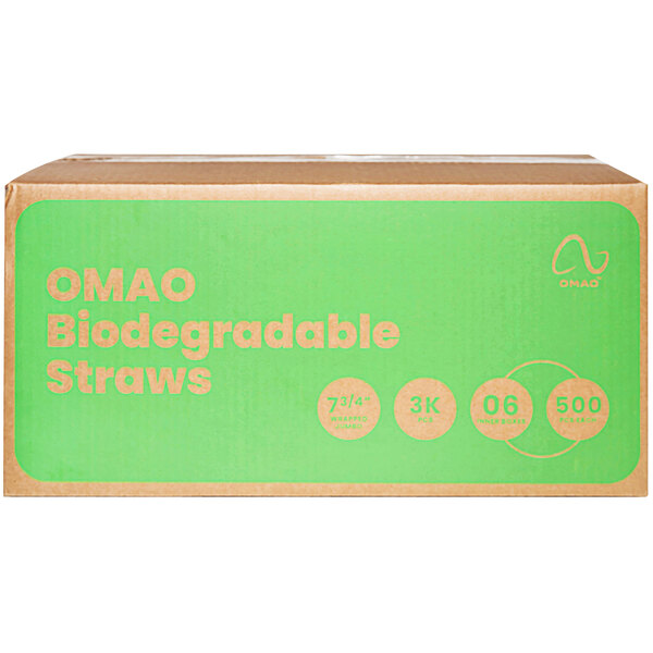 OMAO Jumbo 7 3/4" Wrapped PHA Straw - 3000/Case