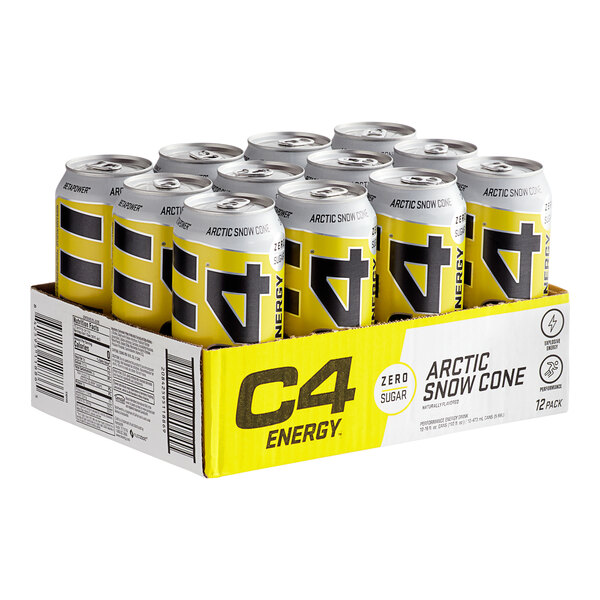 C4 Energy Arctic Snow Cone Energy Drink 16 fl. oz. Can - 12/Case