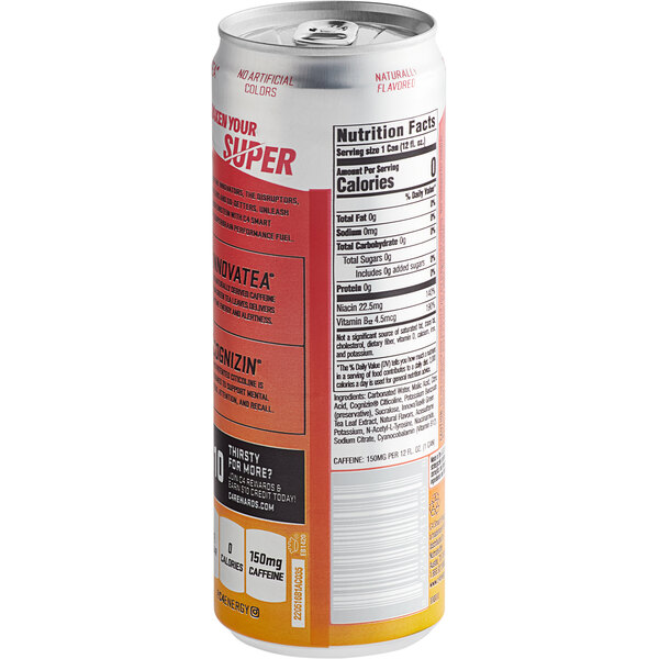 C4 SMART Energy Peach Mango Nectar Energy Drink 12 fl. oz. Can - 12/Case