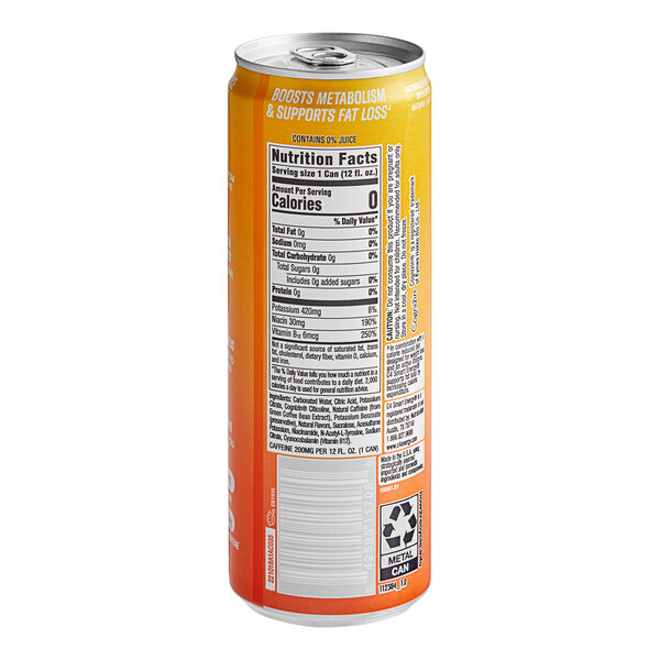 C4 SMART Energy Peach Mango Nectar Energy Drink 12 fl. oz. Can - 12/Case