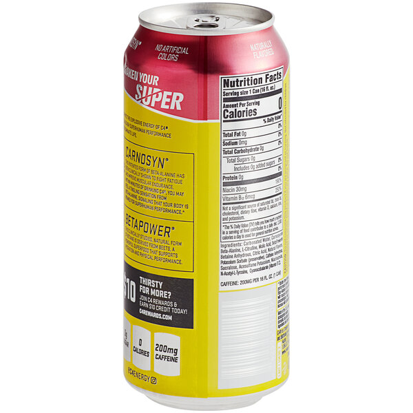 C4 Energy Midnight Cherry Energy Drink 16 fl. oz. Can - 12/Case