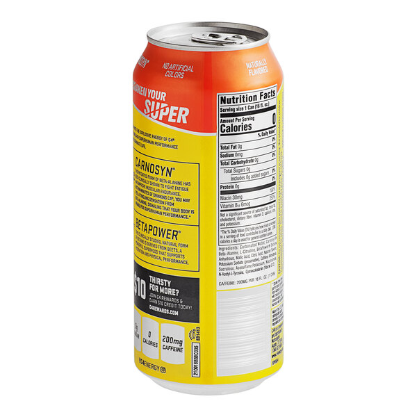 C4 Energy Orange Slice Energy Drink 16 fl. oz. Can - 12/Case