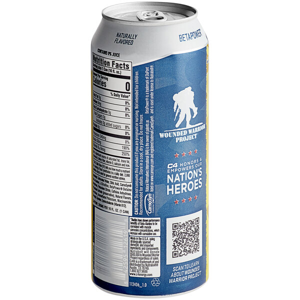 C4 Energy Mango Foxtrot Wounded Warrior Energy Drink 16 fl. oz. Can ...