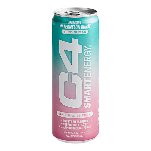 C4 SMART Energy Watermelon Burst Energy Drink 12 fl. oz. Can - 12/Case