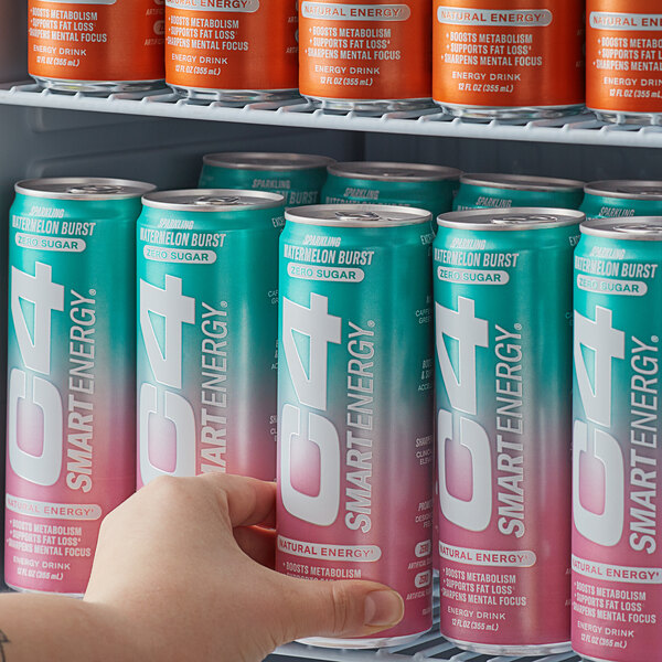 C4 SMART Energy Watermelon Burst Energy Drink 12 fl. oz. Can - 12/Case