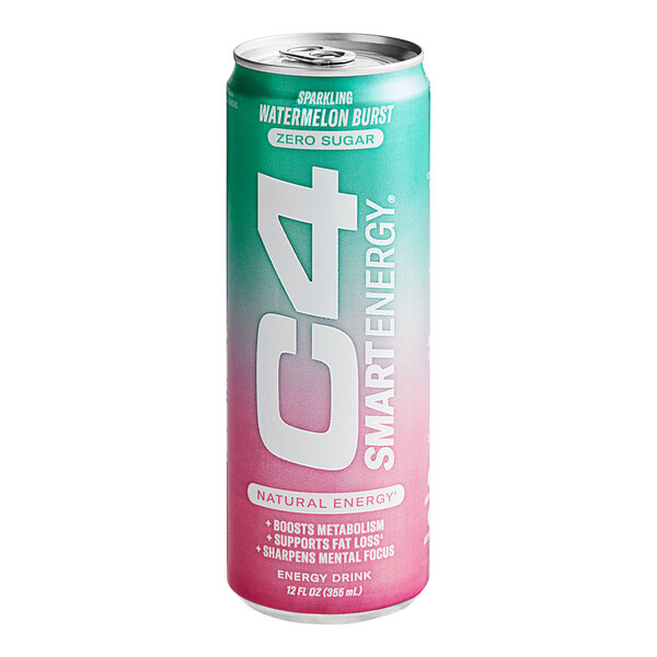 C4 SMART Energy Watermelon Burst Energy Drink 12 fl. oz. Can - 12/Case