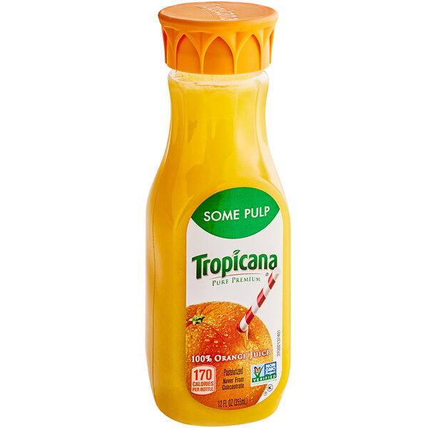 Tropicana® Some Pulp Pure Premium Orange Juice 12 fl. oz. - 12/Case