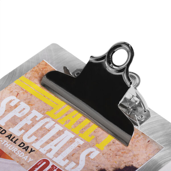 Menu Solutions ALSIN44-CLIP 4 1/4" x 14" Alumitique Customizable Single ...