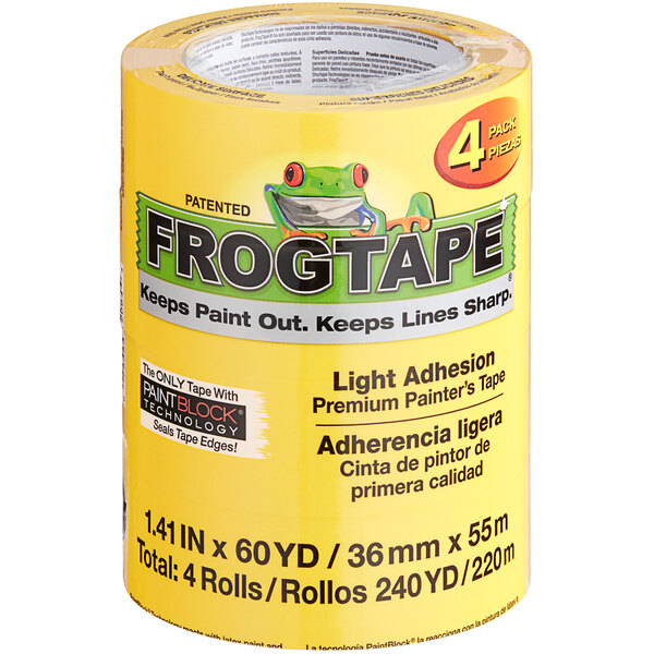 FrogTape 1.4" x 60 Yards Yellow Delicate Surface Painter's Tape 240662 ...