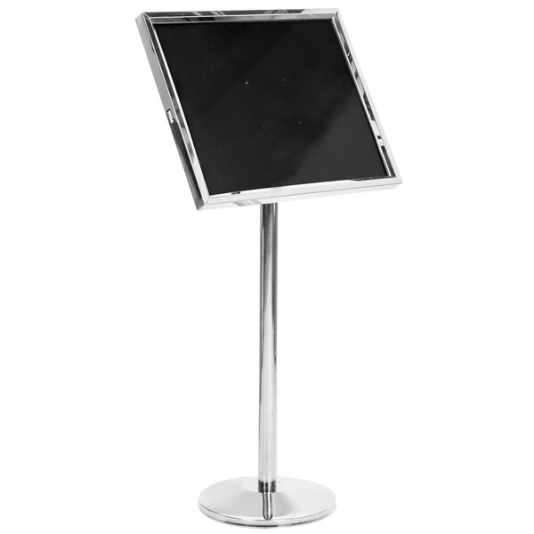 Aarco P-5C Chrome Single Pedestal Sign Board